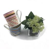 China LFGB Certificate OEM Acceptable Ceramic Drinking Mugs With Geometric Design for sale