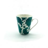 China 275ml 9oz Patterned Ceramic Coffee Mugs with Large Handles Customizable New Bone China for sale