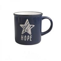 China Custom Stoneware Coffee Mug 13oz Silk Screen Star Pattern Promotional Ceramic Cup for sale