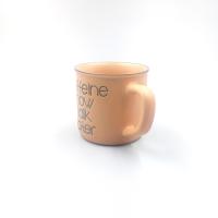 China 14oz Hand Painted Enamel Ceramic Glossy Coffee Mug Earthy Yellow Glaze Custom Size for sale