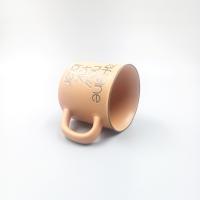 China 14oz Hand Painted Enamel Ceramic Glossy Coffee Mug Earthy Yellow Glaze Custom Size for sale
