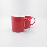 China 15 Oz Ceramic Stoneware Mugs Red Glaze Large Coffee Cup with Handle Customizable for sale