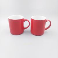 China 15 Oz Ceramic Stoneware Mugs Red Glaze Large Coffee Cup with Handle Customizable for sale