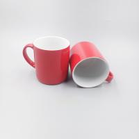 China 15 Oz Ceramic Stoneware Mugs Red Glaze Large Coffee Cup with Handle Customizable for sale