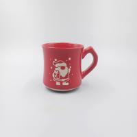 China Red Glazed 16 Oz Stoneware Coffee Mugs , 450ml Coffee Mugs Silkscreen for sale