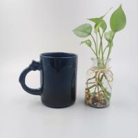 China 13oz Gradient Glazed Blue Stoneware Coffee Mugs With SGS Approval for sale