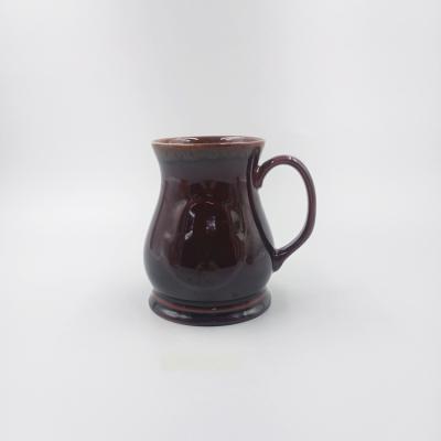 China New Bone China 16 Oz Stoneware Mug Logo Printed Unique Shape for sale