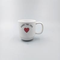 China 15 Oz White Ceramic Coffee Mug 440ml Handcrafted Pottery with Silk Printing for sale