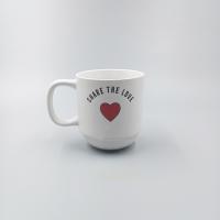 China 15 Oz White Ceramic Coffee Mug 440ml Handcrafted Pottery with Silk Printing for sale
