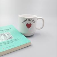 China 15 Oz White Ceramic Coffee Mug 440ml Handcrafted Pottery with Silk Printing for sale