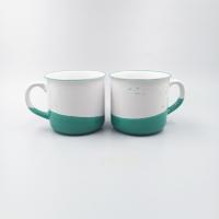 China Hand Painted 14OZ 410ml Enamel Look Stoneware Mug Creative Elegant for sale