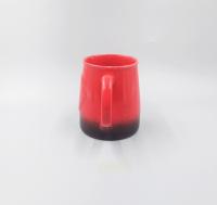 China 20oz Embossed Red Glazed Stoneware Coffee Mugs Large Capacity for sale