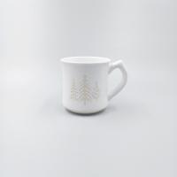 China Promotional 460ml White Embossed Ceramic Mug ODM Customizable for Milk Coffee for sale