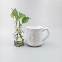 China Promotional 460ml White Embossed Ceramic Mug ODM Customizable for Milk Coffee for sale