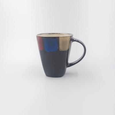 China Square Shape Multi Color Matching  Ceramic Vintage Glazed Ceramic Mug for sale
