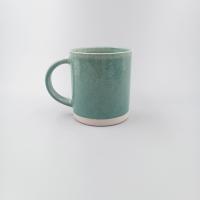 China Kiln Glazed Ceramic Beer Mugs 13oz Green Color Milk Mugs with Customized Logo for sale