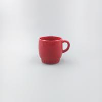 China 7oz Red Glazed Ceramic Coffee Mug Exquisite Modeling Microwave Safe for sale