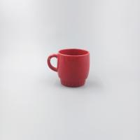 China 7oz Red Glazed Ceramic Coffee Mug Exquisite Modeling Microwave Safe for sale