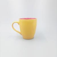 China BV Certified 10cm Stoneware Coffee Mugs Double Color Glazed 1280 Degree Fired for sale