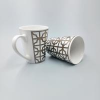 China 9oz embossed pattern Ceramic  Mug Promotional Silk Screen Drinkware Type Mug for sale