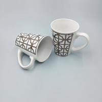 China 9oz embossed pattern Ceramic  Mug Promotional Silk Screen Drinkware Type Mug for sale
