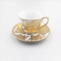China Custom 200ml Ceramic Cup and Saucer Set Flower Pattern New Bone China Coffee Tea for sale