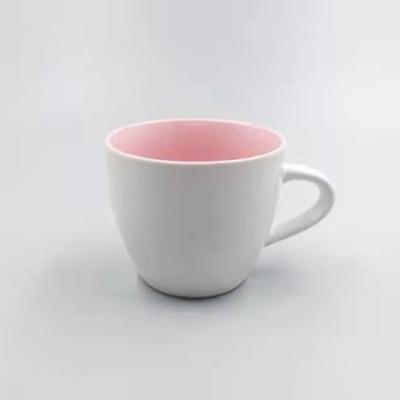 China ODM Service 9Oz Two Color Ceramic Stoneware Mugs With Handle for sale