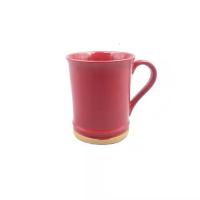 China 13oz Red Glazed Ceramic Stoneware Mug Customizable Large Handle Coffee Cup for sale