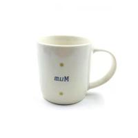 China SGS Approved AB Grade White Ceramic Travel Mug 13oz Decal Printing for Coffee Tea for sale