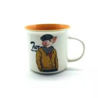 China 11oz Retro Enamel Ceramic Coffee Mug Set of 4 FDA Approved Microwave Safe for sale