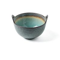 China Biauricular Ice Crackle Glaze Ceramic Bowl 5.5 Inches for Restaurant Use for sale