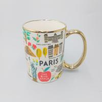 China Custom Electroplating Decal Ceramic Mugs 14oz Eco-Friendly New Bone China for sale