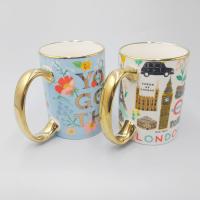 China Custom Electroplating Decal Ceramic Mugs 14oz Eco-Friendly New Bone China for sale