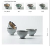 China Ice Crackle Glaze High Footed Salad Bowl 5.5 Inches Stoneware Custom Color for sale