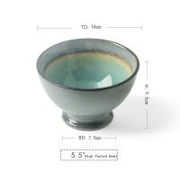 China Ice Crackle Glaze High Footed Salad Bowl 5.5 Inches Stoneware Custom Color for sale