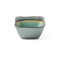 China 5.5 Inch Square Ice Cracked Glaze Ceramic Salad Bowl Durable Stoneware for Custom OEM for sale