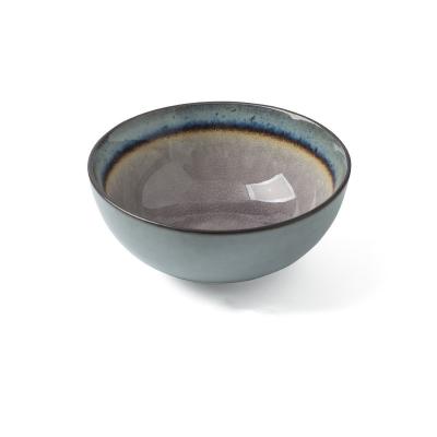 China Retro Ice Crackle Glaze Ceramic Pasta Noodle Soup Bowl 6.2 Inches Stoneware for sale