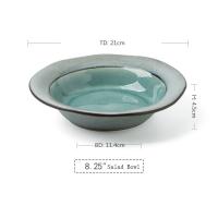 China Custom Logo 8.25 Inch Ceramic Salad Mixing Bowls Ice Crackle Glazed Stoneware 1300C for sale