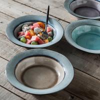 China Custom Logo 8.25 Inch Ceramic Salad Mixing Bowls Ice Crackle Glazed Stoneware 1300C for sale