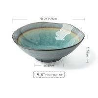 China 10 Inches Oval Shaped Ice Crackle Bowl And Plate Tableware Set for sale