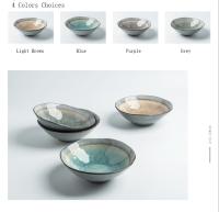 China 10 Inches Oval Shaped Ice Crackle Bowl And Plate Tableware Set for sale