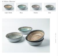 China 10.5 Inch Ice Crackle Glaze Ceramic Ramen Soup Bowl Stoneware 3 Inch Depth for sale