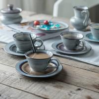China Breakfast Ice Crackle Ceramic Glaze Cup And Saucer Handmade for sale