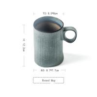 China Irregular Ice Crackle Ceramic Glaze Milk Coffee Round Mug With Handle for sale