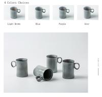 China Irregular Ice Crackle Ceramic Glaze Milk Coffee Round Mug With Handle for sale