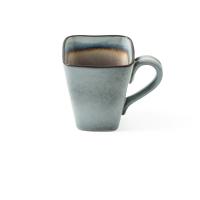 China Square Crackle Ceramic Glaze Flared Lip Mug For Drinking Iced Coffee for sale