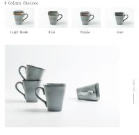 China Square Crackle Ceramic Glaze Flared Lip Mug For Drinking Iced Coffee for sale