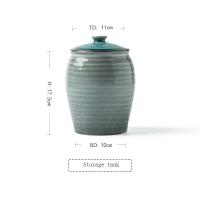China Ice Crack Glaze Seal Ceramic Storage Jar With Lid for sale