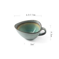 China Ice Crackle Glaze Tea Ceramic Cup Irregular Triangle Shaped 3oz Porcelain for sale