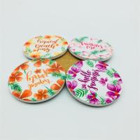China Vibrant Floral Design Drink Absorbent Ceramic Coasters With Cork Back for sale